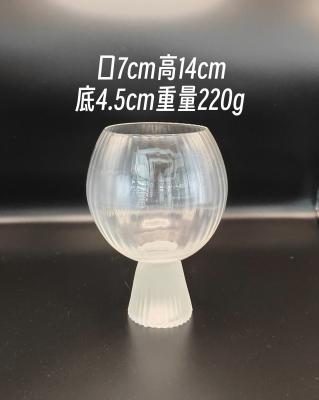 China Velvet Frosted Ribbed Cup 14 cm Tall 220 g Stemmed Glass Tumbler for sale