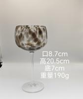 China Truffle Grey Brown Mottle Glass 20.5 cm Tall 190 g Inlaid Wine Bowl for sale
