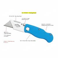 China Zinc Alloy Folding Utility Knife 18mm Blade Replaceable Carpet Utility Knife for sale