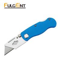 China Zinc Alloy Folding Utility Knife 18mm Blade Replaceable Carpet Utility Knife for sale