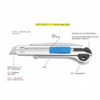 China Aluminium Gravity Utility Knife 5pcs Consecutive Blades Leather Cutter Knife for sale