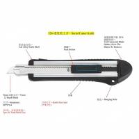 China 12 Breakable Blade Retractable Box Cutter 18mm 5pcs Self Retracting Razor Knife for sale