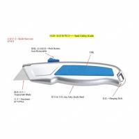 China Aluminium Alloy TPR Safety Knife Cutter 19mm Blades Retracting Knife for sale