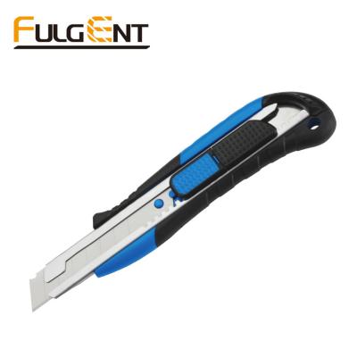 China 18mm Safety Cutter Knife 7 Segment Self Retracting Cutter ABS TPR for sale