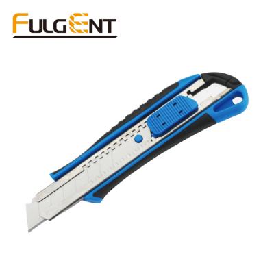 China Quick Adjustable Auto Retractable Cutter ABS And TPR Handle Self Loading Utility Knife for sale