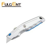 China Ergonomic 19mm Safety Utility Knife 4pcs Automatic Retractable Box Cutter for sale