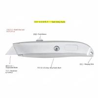 China 19mm Auto Retractable Box Cutter Zinc Alloy Self Retracting Safety Box Cutter for sale