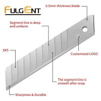 China SK5 Utility Knife Breakaway Blade 18mm Deep Segment Line Customize for sale