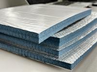 China Semi Open Cell Polyolefin PO Acoustic Foam with Aluminum Foil Layer and Adhesive Backing Premium Noise Reduction Insulation Boards Fire Resistant and Easy to Install for Ventilation Systems for sale
