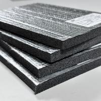 China Semi Open Cell PO Foam Black Acoustic Insulation Sheets Laminated With Aluminum Foil And Self Adhesive Base Effective Noise Reduction Heat Isolation For Air Duct Systems And General Construction for sale