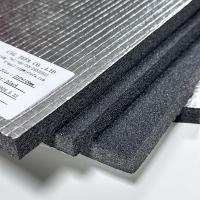 China Semi Open Cell PO Foam Black Acoustic Insulation Sheets Laminated With Aluminum Foil And Self Adhesive Base Effective Noise Reduction Heat Isolation For Air Duct Systems And General Construction for sale