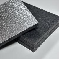China Semi Open Cell PO Foam Black Acoustic Insulation Sheets Laminated With Aluminum Foil And Self Adhesive Base Effective Noise Reduction Heat Isolation For Air Duct Systems And General Construction for sale
