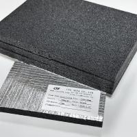 China Semi Open Cell PO Foam Black Acoustic Insulation Sheets Laminated With Aluminum Foil And Self Adhesive Base Effective Noise Reduction Heat Isolation For Air Duct Systems And General Construction for sale