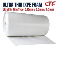 China Thin IXPE Foam Roll 0.15mm 0.2mm 0.3mm Gum Backed Waterproof Insulation Sheet for Tapes and Electronic Industry Use for sale