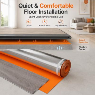 China IXPE Foam Floor Underlayment Sound Absorbing Moisture Resistant Cushion for PVC SPC Vinyl Flooring Ideal for Apartments Hotels and Hospital Renovation for sale