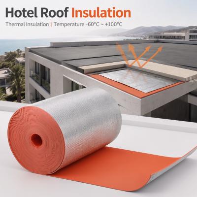 China Flame Retardant Aluminum Foil Laminated XLPE Foam Insulation Roll Heat Barrier Sheet for Hotel Commercial Building HVAC Duct System for sale