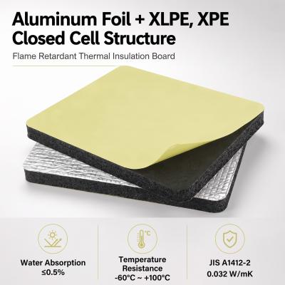 China Aluminum Foil Laminated XLPE Foam Insulation Sheet Flame Retardant Heat Barrier for Hotel Commercial HVAC Duct System for sale
