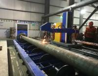 China OD 1000mm CNC Pipe Cutter with 12000mm Length Capacity and 15000Kg Load for Plasma Tube Cutting for sale