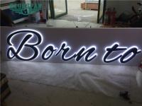 China Laser Cut Backlit Letter Sign Board 12V Stainless Steel Signage Letters for sale
