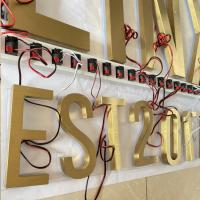 China Gold Brush SS Illuminated Channel Letters Logo Sign Highspan for sale