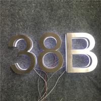 China Silver Brush Metal House Door Numbers And Letters Halo Lighting for sale
