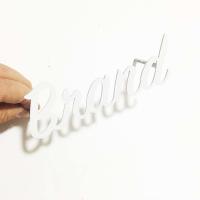 China Flat Cut White Paint Metal Letter Sign Brushed SS304 Channel Letter Signage for sale
