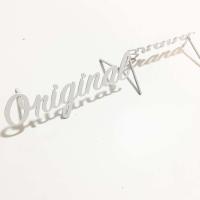 China Flat Cut White Paint Metal Letter Sign Brushed SS304 Channel Letter Signage for sale