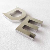 China Alphabet Letter Shopfront Signage Silver Mirror 2cm Thickness Fabricated Metal Letters for sale