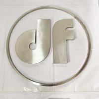 China Storefront Silver Brush 3D Metal Letters Company Logo Sign Electroplated for sale