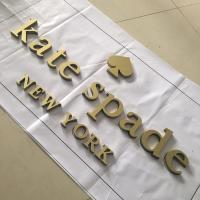 China 3d Laser Cut Acrylic Letter Sign Gold Painted Silk Screened Shop Name for sale