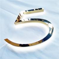 China High Brightness Gold Brush House Number Sign Laser Cut CE RoHS for sale