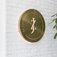 China Metal Stainless Steel Round Led Light Box Custom Logo 3d Illuminated for sale