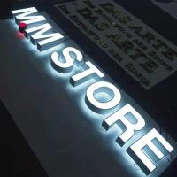 China Backlit Metal Letters Storefront Sign 10cm Thickness Shop Decor for sale