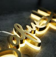 China Gold Brush Stainless Steel Backlit Letters Signs for sale
