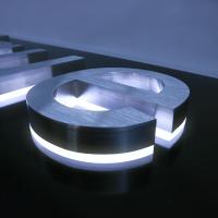 China Stainless Steel Restaurant Sign Board Backlit 12VDC For Shop Company Name for sale