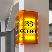 China Acrylic Directional Led Coffee Shop Building Sign Light Box Waterproof for sale