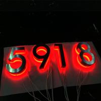 China 304 Stainless Steel Outdoor Led Number Sign Silver Brush RGB Light Numbers for sale