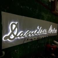China Waterproof Ip67 3D Letter Sign Shopfront Signboard Brushed Ss304 Metal Backlit for sale