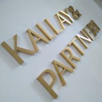 China Interior Office Door Metal Letter Sign Polished Brushed SS304 Electro Plating for sale