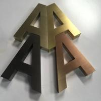 China Gold Stainless Steel 3D Letter Sign With Excellent Finishes Metal Letters Numbers for sale