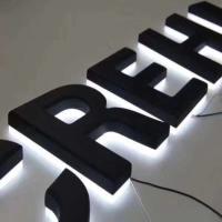 China White Lighting Metal Shopfront Signage Channel Letter Sign Backlit CE ROHS for sale