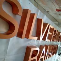 China OEM Design Shop Logo Copper Sign Letters Flat Cut 10cm To 100cm Height for sale