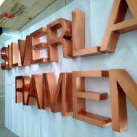 China OEM Design Shop Logo Copper Sign Letters Flat Cut 10cm To 100cm Height for sale