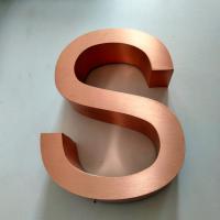 China OEM Design Shop Logo Copper Sign Letters Flat Cut 10cm To 100cm Height for sale