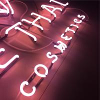 China Cosmetics Store Logo Custom Neon Sign Glass Made Pink Neon Channel Letters for sale