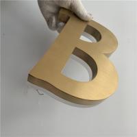 China Gold Brush Stainless Steel Backlit Signs Metal Letters for sale