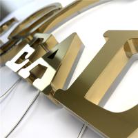 China 30mm Mirror Gold Hotel Backlit Channel Letter Signs for sale