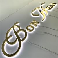 China 30mm Mirror Gold Hotel Backlit Channel Letter Signs for sale