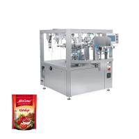 China Stainless Steel 304 Liquid Zipper Pouch Packing Machine with Anti Drip Nozzle and 70 bags/min Speed for Stand Up Doypack Filler for sale