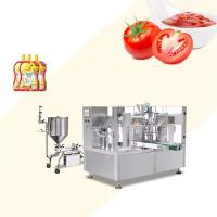 China Stand Up Bag Liquid Chili Sauce Ketchup Tomato Paste Nozzle Pouch Packing Machine Multi Function Rotary Packaging for sale